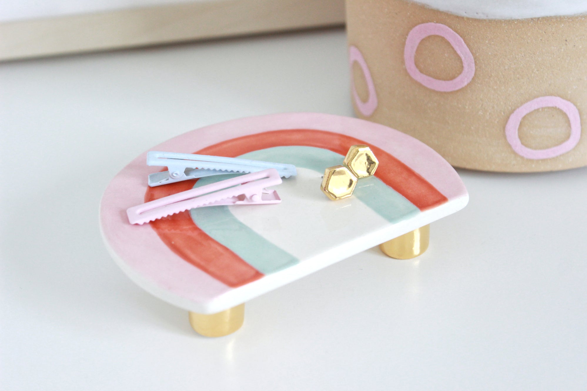 Gold Footed Rainbow Trinket Stand – Quiet Clementine